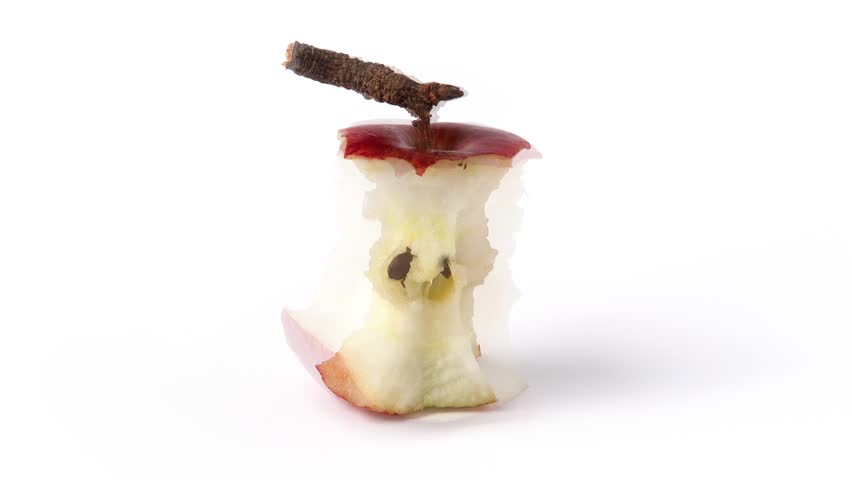 Timelapse Of Apple Core Decaying On The Black Background Stock Footage ...