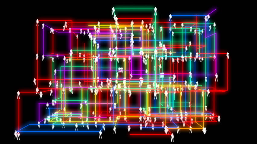 Social Network Connectivity Grid. A Large Social Network Of People ...