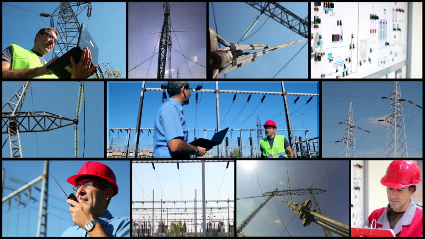 Stock video of electrical power distribution. electric company worker ...
