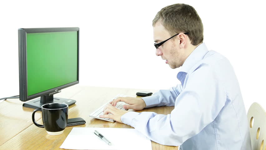 Stock video of angry frustrated business man working computer | 5225246 ...