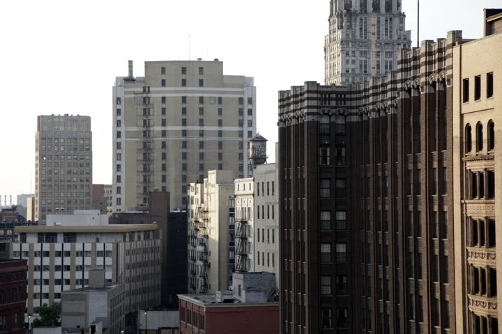 Tall Buildings in Downtown Detroit, Stock Footage Video (100% Royalty ...
