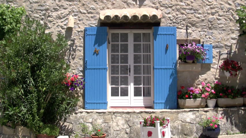 Stock video of blue shutters. provence. france | 5501846 | Shutterstock