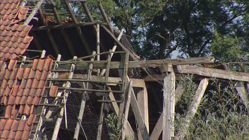 Dilapidated and Collapsed Barn - Stock Footage Video (100% Royalty-free ...