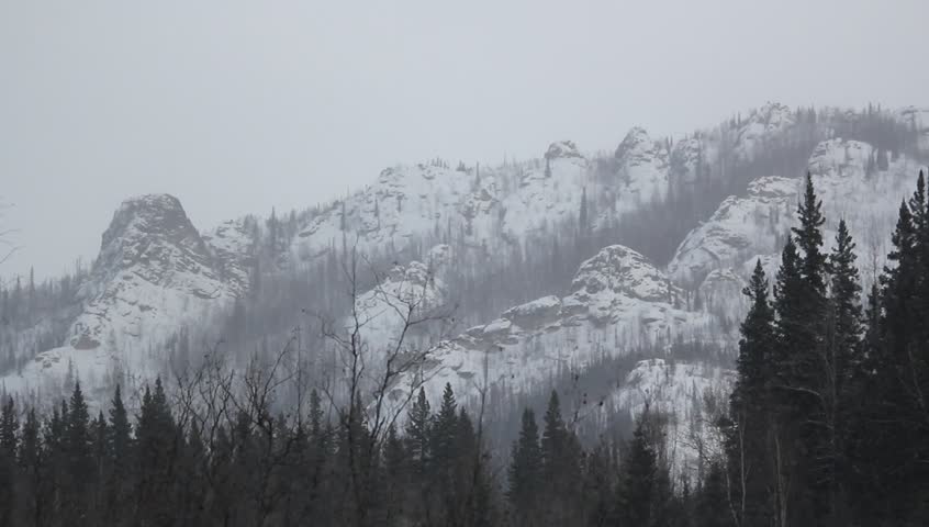 Snowfall Mountains Alaska. Snowcapped Mountains Stock Footage Video ...