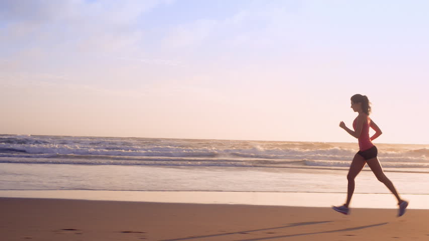 Running Woman Outdoors Beach Run Stock Footage Video 5895974 | Shutterstock