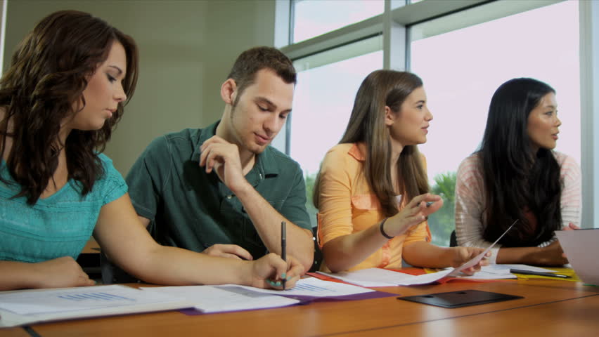 Teenage Male Asian Indian College Student Giving Classroom Presentation ...