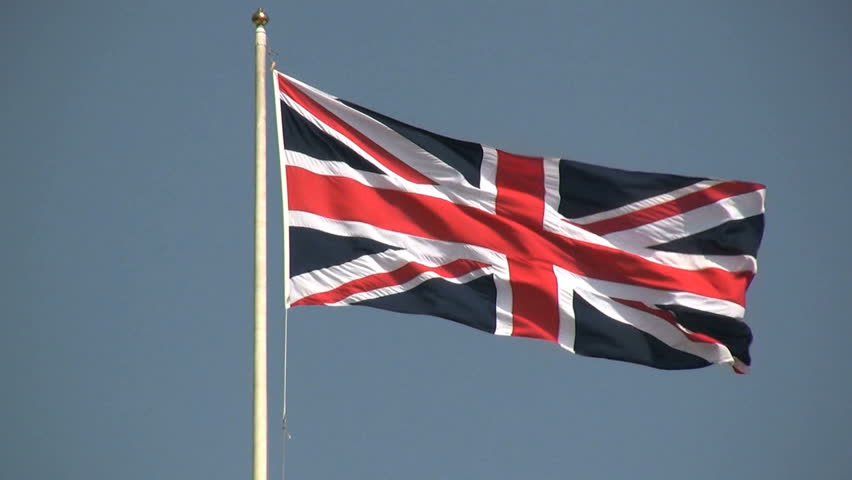 The British Union Jack Flag Blowing In The Wind. Stock Footage Video ...
