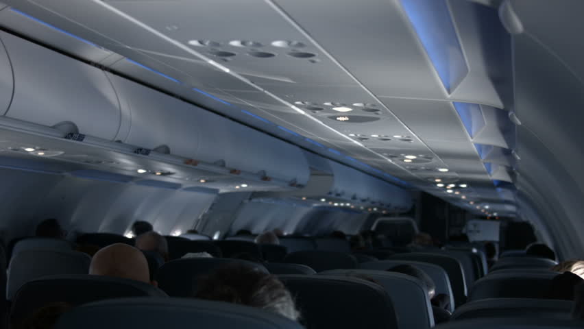 Inside Airplane At Night