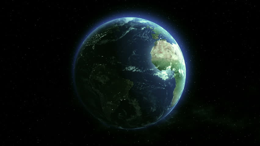 Animated Abstract Planet Earth With Blue Atmosphere And Massive Flood ...