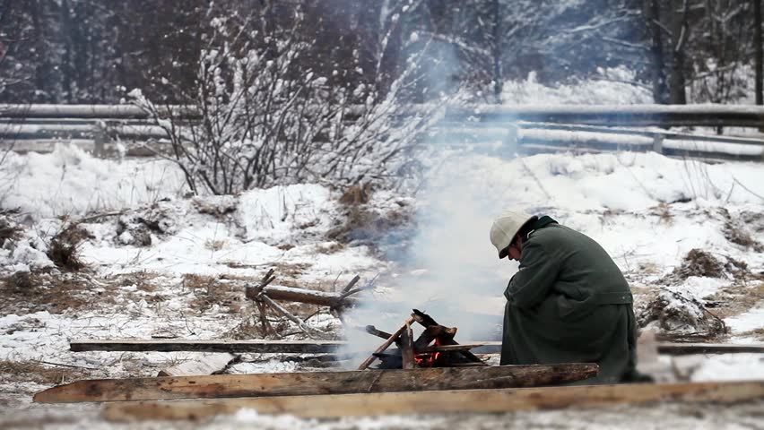 Young German Soldier Basking Campfire Stock Footage Video (100% Royalty ...