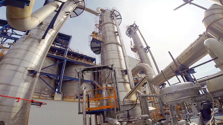 Refinery Process Area Of Petrochemical Plant Stock Photo