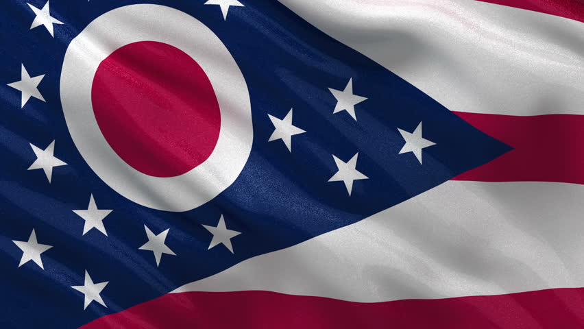 Ohio USA American Flag And Clouds In Background Stock Footage Video ...