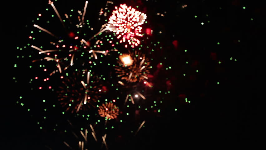 Stock video of fireworks, holiday celebration. colorful fireworks at ...