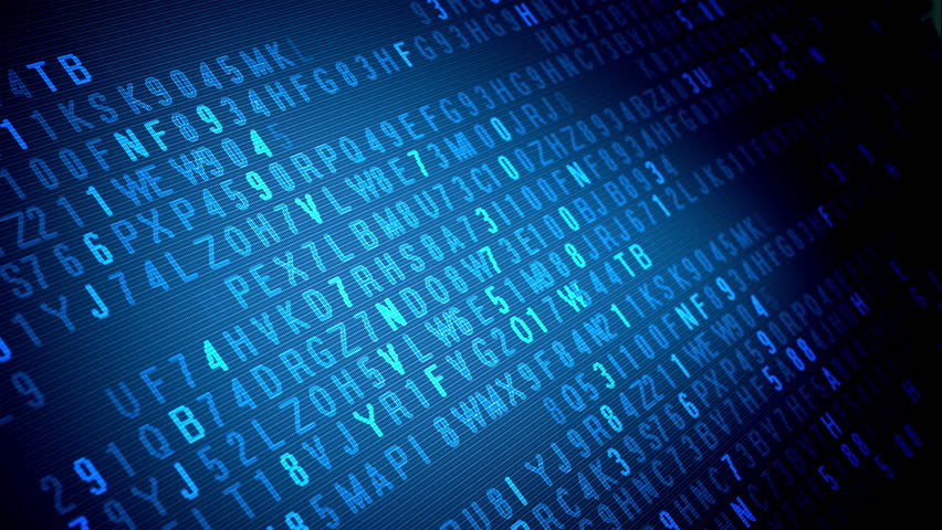 Scanning Digital Blue Binary Data Code. Abstract Information Technology ...