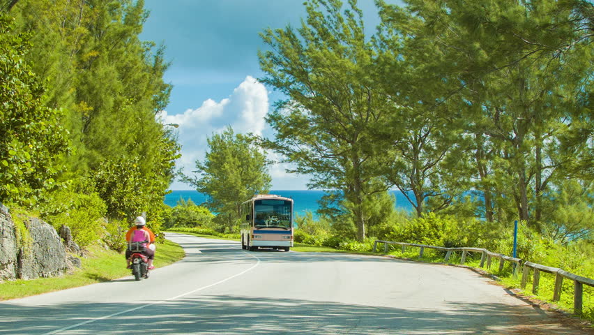 Tropical Island Coastal Road in Stock Footage Video (100% Royalty-free ...