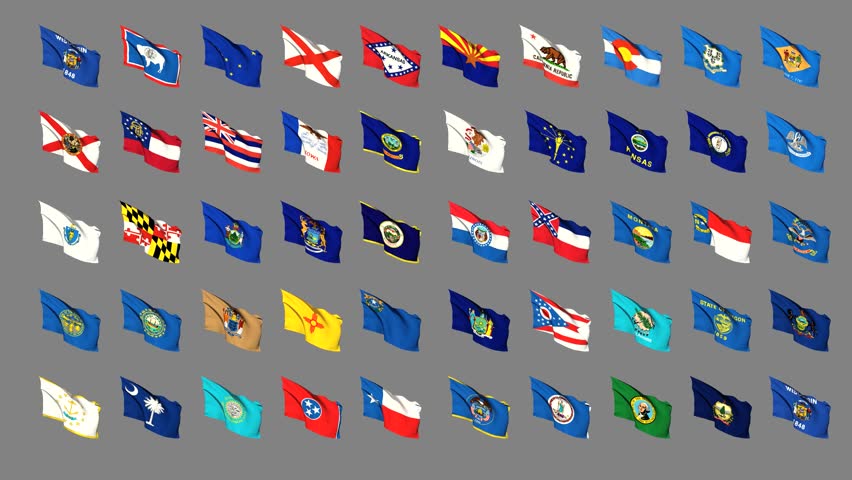 The 50 States Flags of Stock Footage Video (100% Royalty-free) 6601106 ...