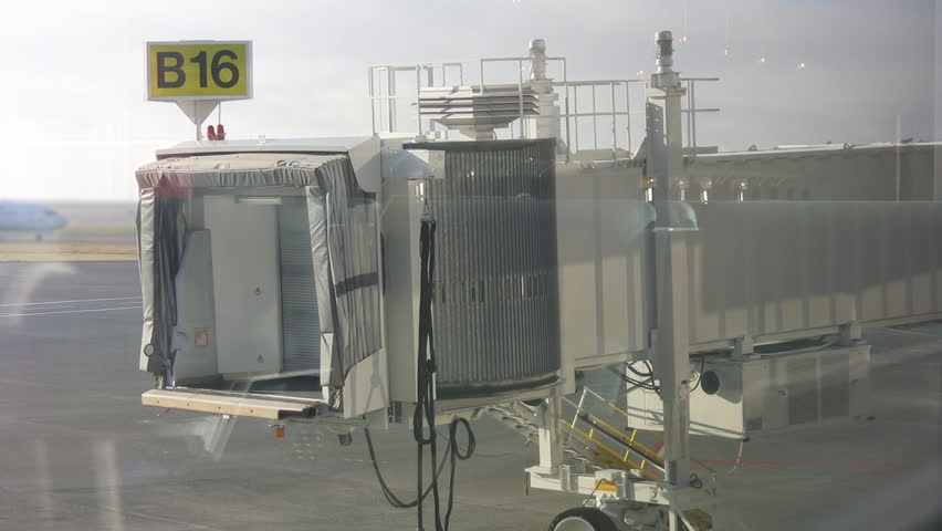 Airport Loading Gate with Jet Stock Footage Video (100% Royalty-free ...