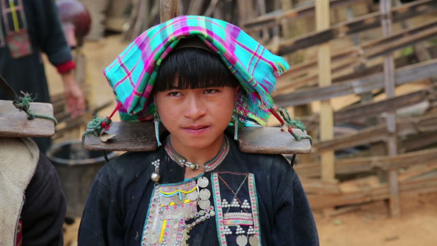 Indigenous Native Tribal Culture Of Akha Tribe Village, Pongsali, Laos ...