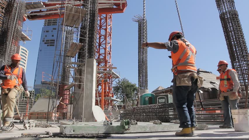 SANTIAGO, CHILE - CONSTRUCTION SITE - A Group Of Construction Workers ...