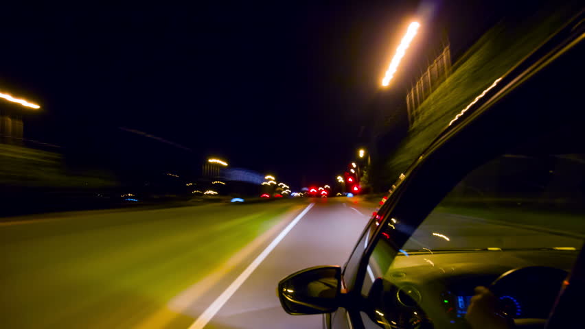 Night Road, Side View, 4k Stock Footage Video (100% Royalty-free ...