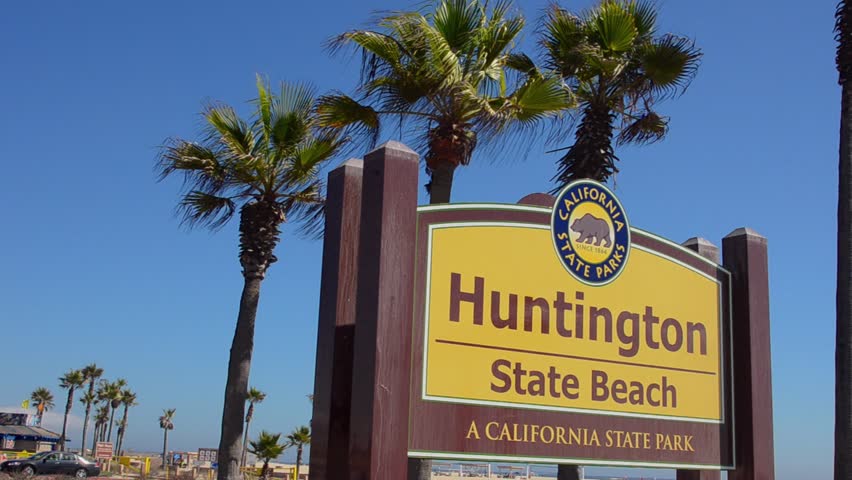Huntington Beach California Ca Sign Stock Footage Video (100% Royalty ...