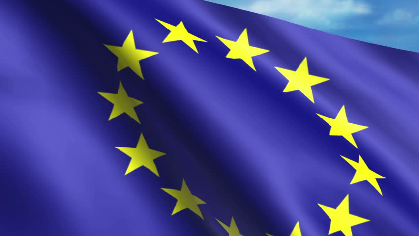 A Beautiful Satin Finish Looping Flag Animation Of European Union. A ...