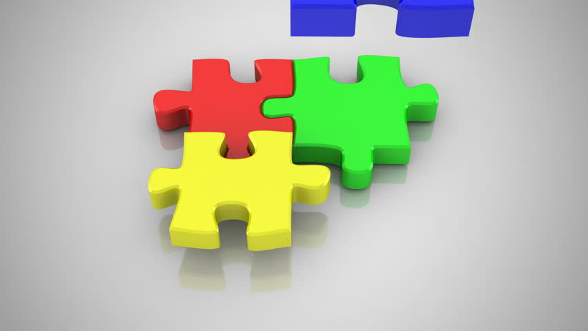 Animated Puzzles. White Background, 2 In 1 Stock Footage Video 6158453 ...
