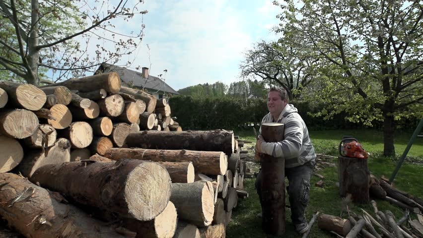 Man Throwing Huge Log On Stock Footage Video (100% Royalty-free ...