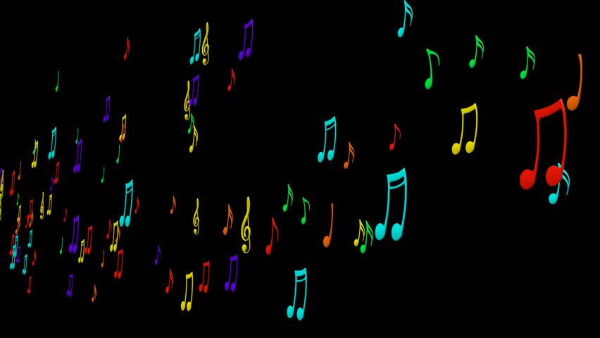 Animated Flying Colorful Music Notes On Transparent Background 2 (from ...