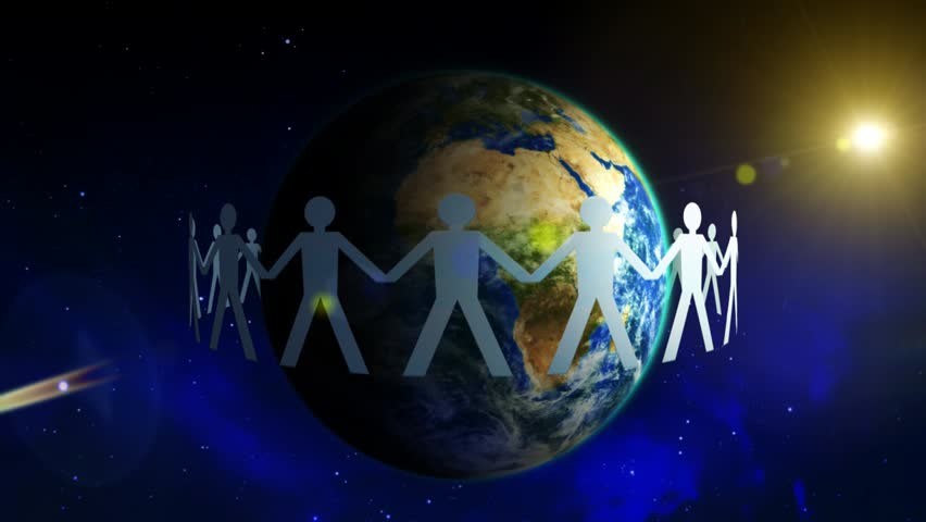 Earth In People's Hands- Human Circle Around The Globe Stock Footage ...