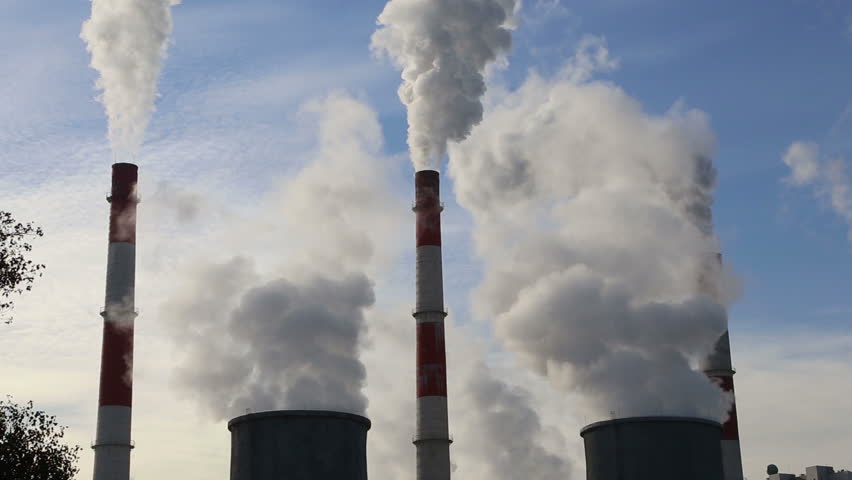 Smoke Stacks at Coal Burning Stock Footage Video (100% Royalty-free ...