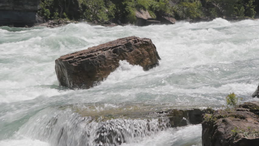 Rock in Powerful River Rapids. Stock Footage Video (100% Royalty-free ...