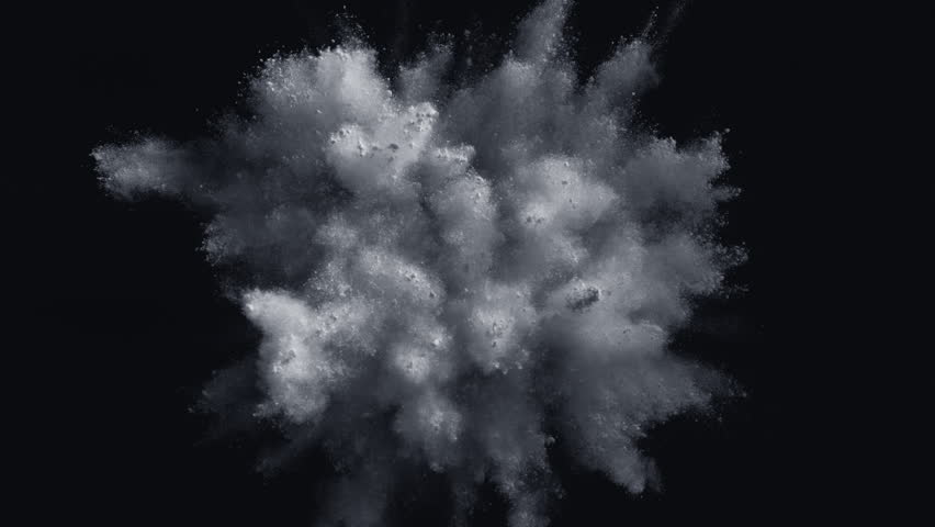 Red, Yellow And Blue Powder/particles Fly After Being Exploded Against ...