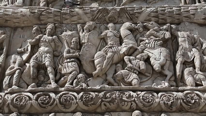 Stock video of bas-relief on the ancient arch of | 7934596 | Shutterstock