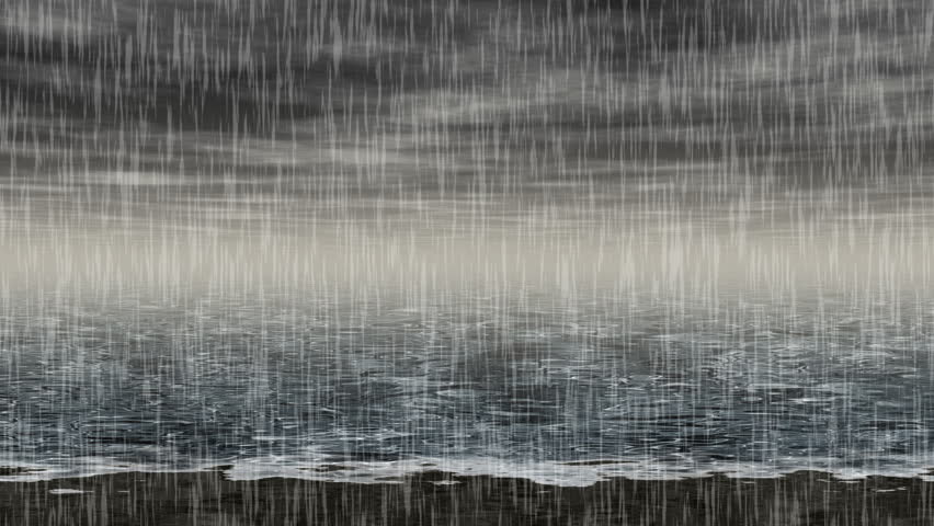 Rainy Sea Landscape Generated Seamless Stock Footage Video (100% ...