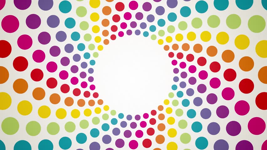 Stock Video Clip of Abstract background with colorful rotating polka ...