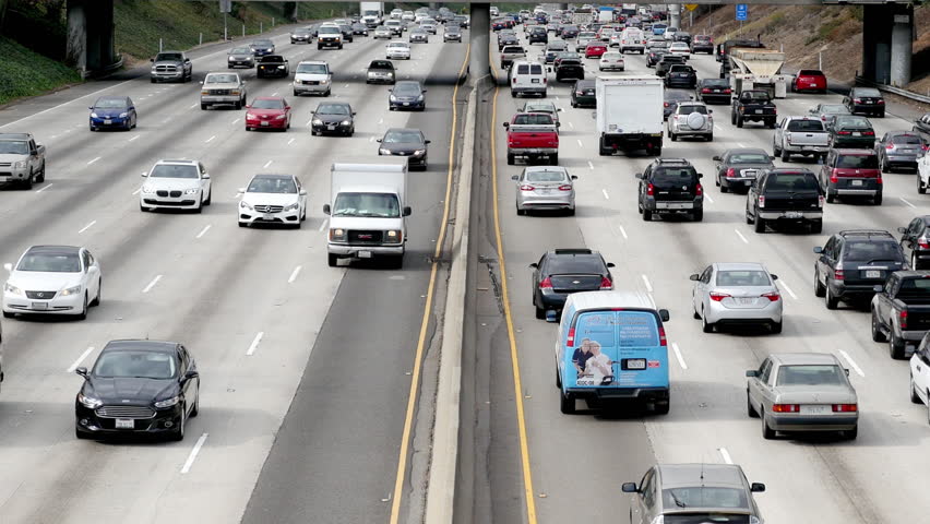 LOS ANGELES - AUGUST 4: Thousands Of Cars Drive On California Freeway ...