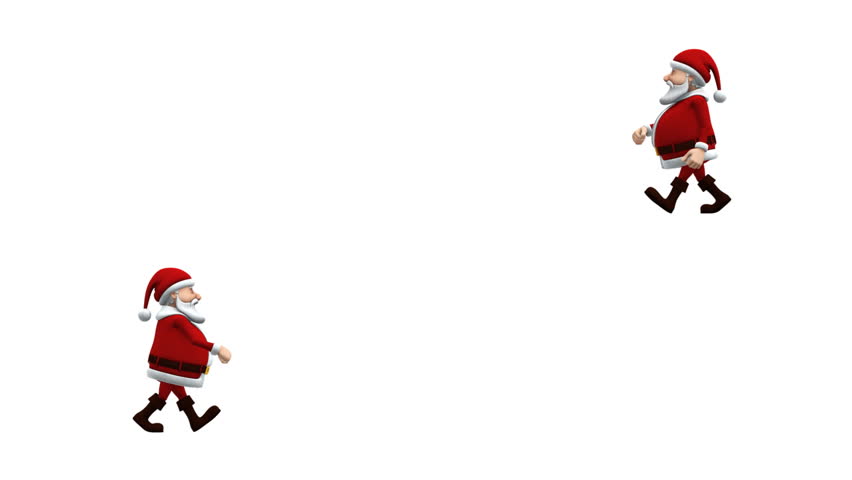 Split Screen: Cartoon Santa Claus Stock Footage Video (100% Royalty ...