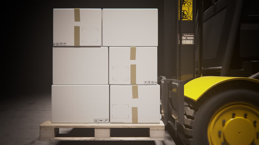 02077 Forklift Unloading Stack of Stock Footage Video (100% Royalty ...
