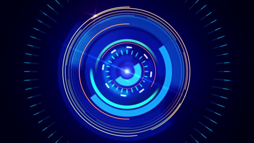 Abstract Background With Animated Shapes And Circles. HUD Infographic ...