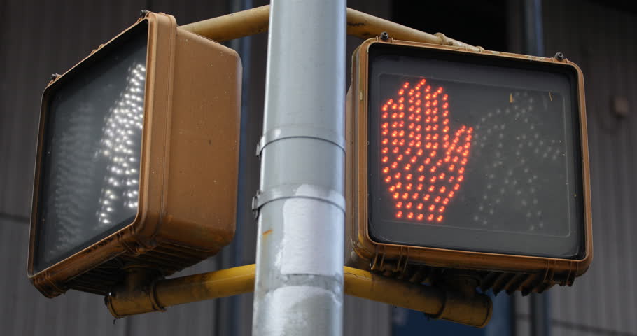 Pedestrian Crosswalk Sign New York Stock Footage Video (100% Royalty ...