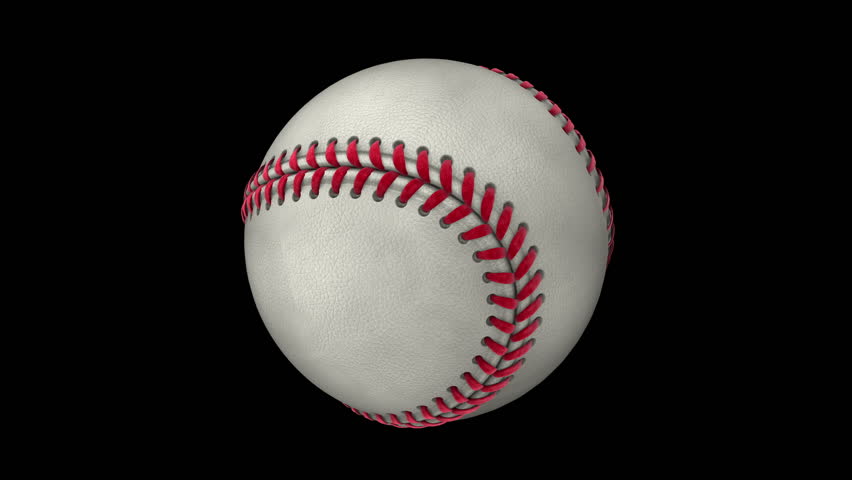 Photorealistic Baseball Rotating On The Black Background. Alpha Channel ...