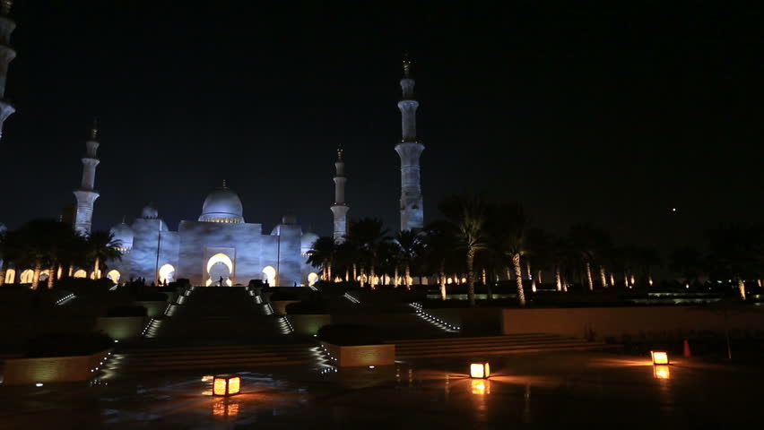 Aerial Time Lapse Of A Beautiful Bawshar Mosque At Sunset In Muscat ...