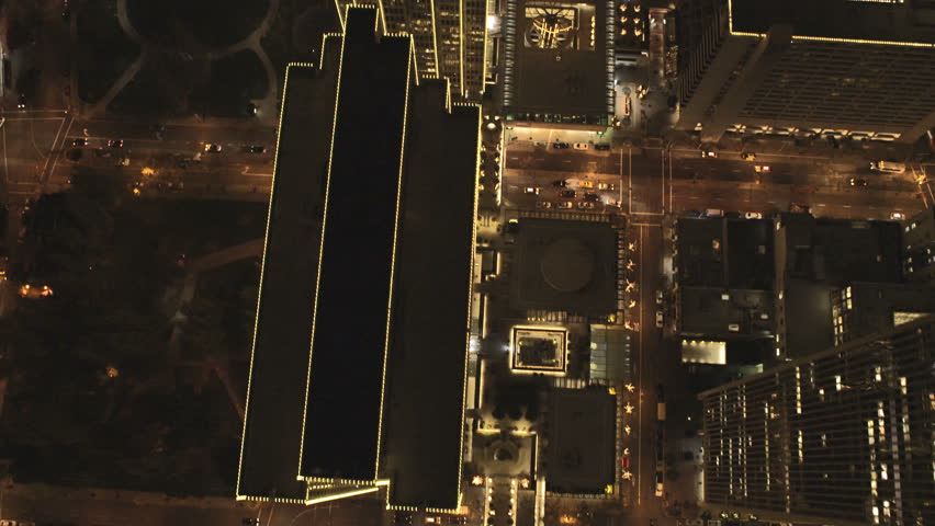 Aerial Illuminated Overhead Night View Stock Footage Video (100% ...