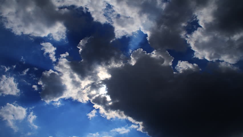 Blue Sky And Gloomy Clouds Together Create Very Moody Sky.4k Time Lapse ...