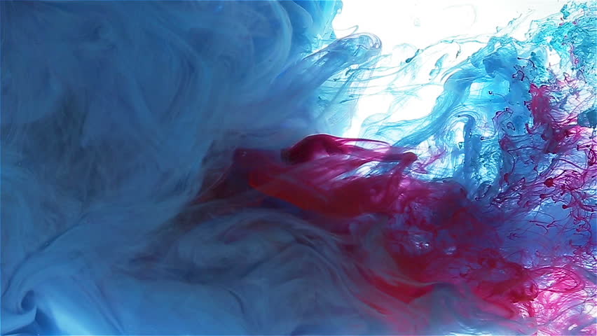 Color Drop Falling In Water Creating A Color Spread. Isolated On White ...