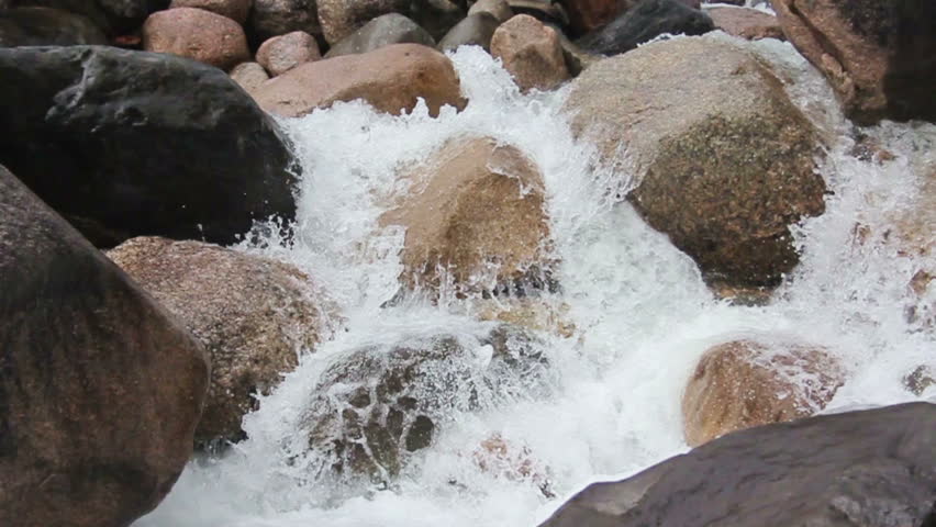 Clean Water Runs Through Rocks Stock Footage Video (100% Royalty-free ...