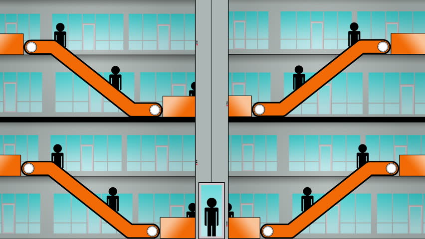 Escalator Animation Going Down, Seamless Loop Stock Footage Video ...