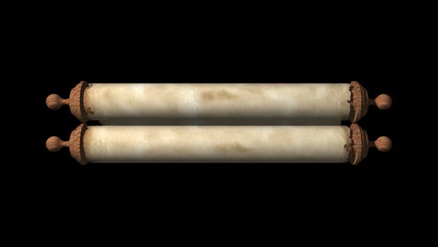 Scroll Of Old Parchment. Alpha Channel Is Included Stock Footage Video ...