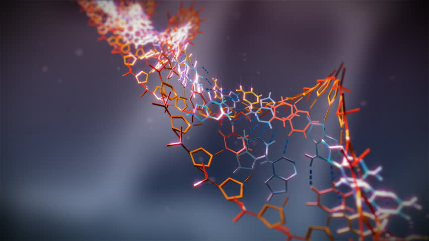 3D Background With Rotating Dna String 4K. Ultra HD.DNA Helix Strand ...